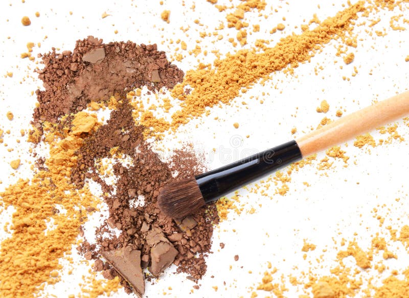 Make-up Powder, Lipstick Isolated on White Background Stock Photo ...