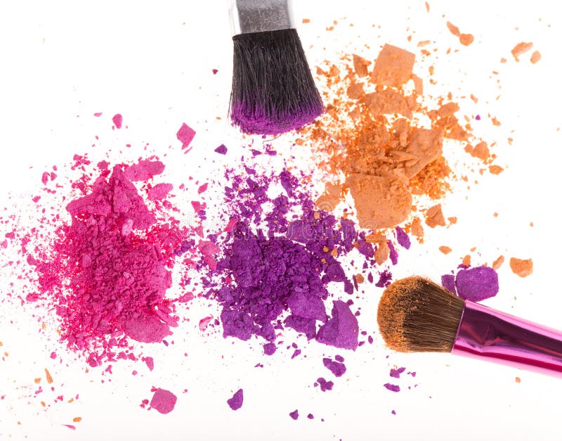 Make-up Powder and Cosmetics on White Background Stock Image - Image of ...