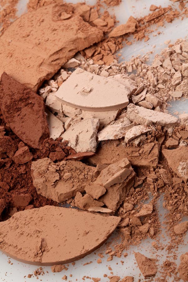 Make-up Powder, Lipstick Isolated on White Background Stock Photo ...