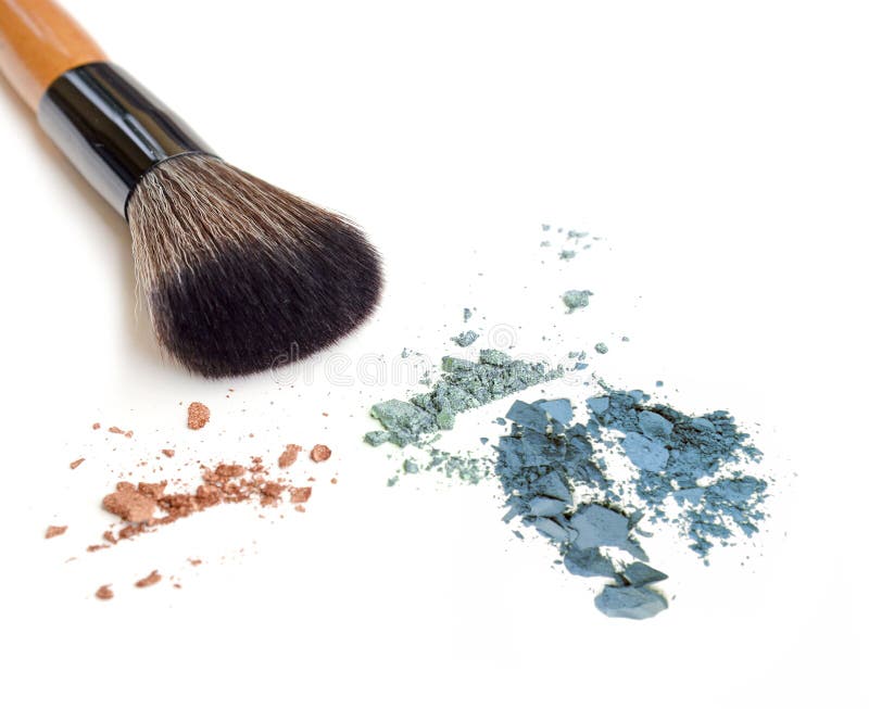 Make-up Powder, Lipstick Isolated on White Background Stock Photo ...