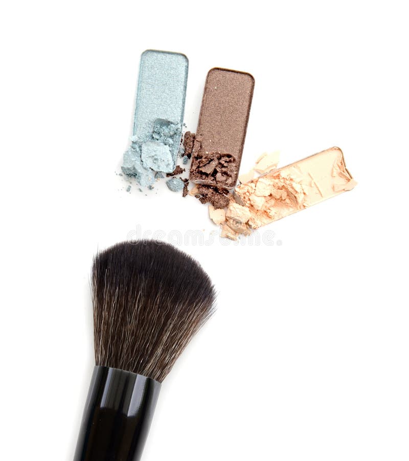 Make-up Powder, Lipstick Isolated on White Background Stock Photo ...