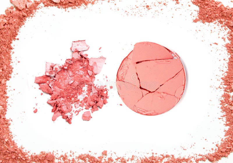 Make-up Powder, Lipstick Isolated on White Background Stock Photo ...