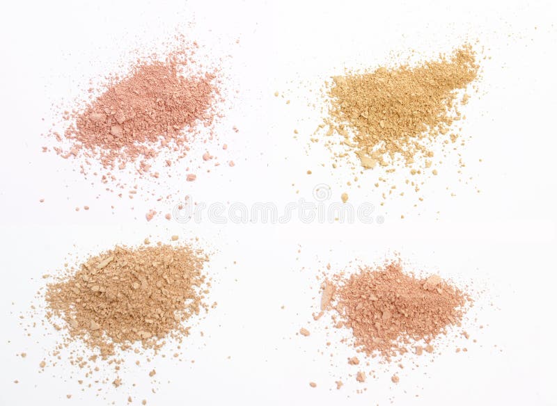 Make-up Powder, Lipstick Isolated on White Background Stock Photo ...