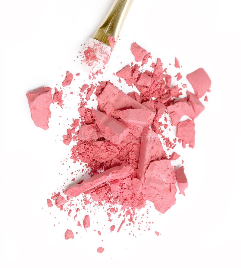 Make-up Powder, Lipstick Isolated on White Background Stock Photo ...