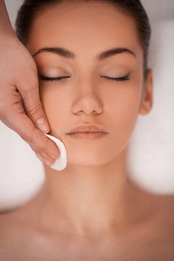 Close-up of Make Up Removal. Stock Photo - Image of girl, healthy: 37605334