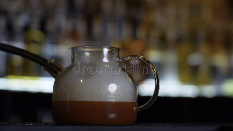 Close Up of Making Red Fruit Tea at a Bar or Restaurant. Media Stock ...