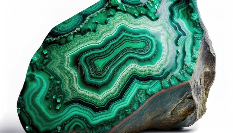 Close-up of Malachite Gemstone with Vivid Green Concentric Patterns ...