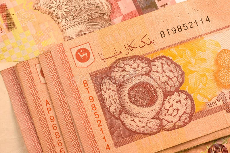 Close Up Malaysia Ringgit Currency Note MYR Stock Photo - Image of ...