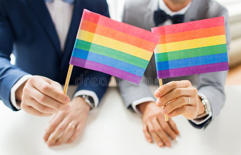 Rainbow Flags On Christopher Street Greenwich Village New York Stock