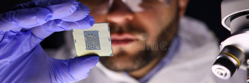 Worker Making Diagnostics of Chip Stock Image - Image of developer ...