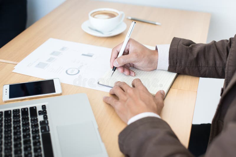 Close-up of Male Hand Making Notes in Office Stock Photo - Image of ...