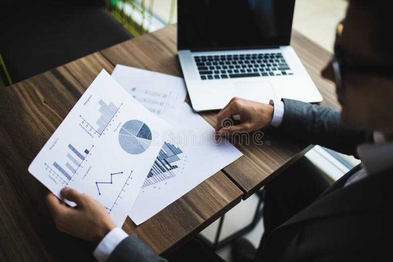 Close-up of Male Hand Making Notes in Office from Above Stock Image ...