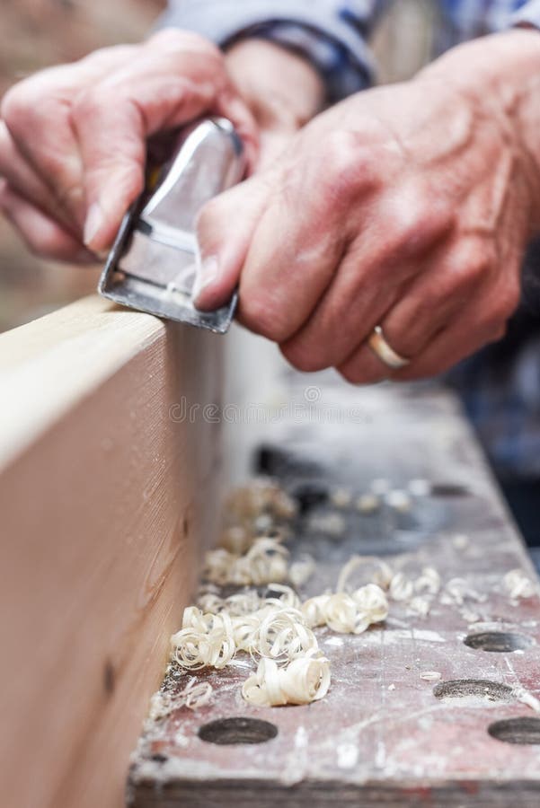 Close Up of Male Hands Doing Woodwork Using Tools Stock Photo - Image ...