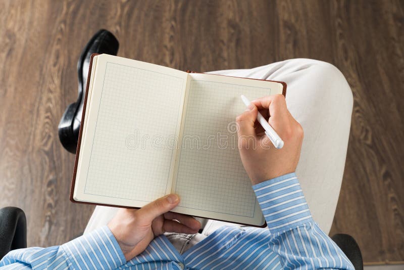 Businessman with Notepad, Works in the Office Stock Photo - Image of ...