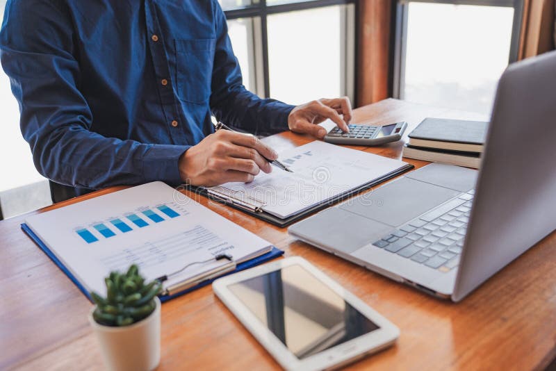 Man Writing Emails on Mockup Laptop Stock Photo - Image of traditional ...