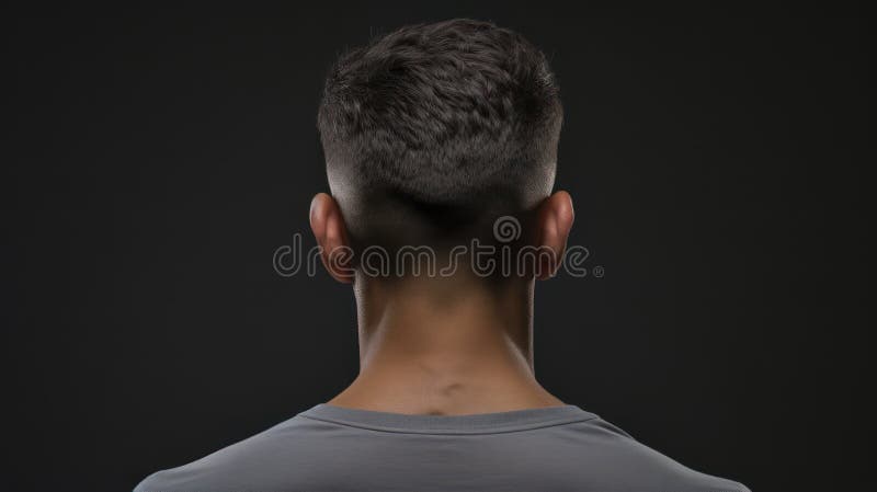 Close-up of a Male Head from Behind AI Generated Stock Illustration ...