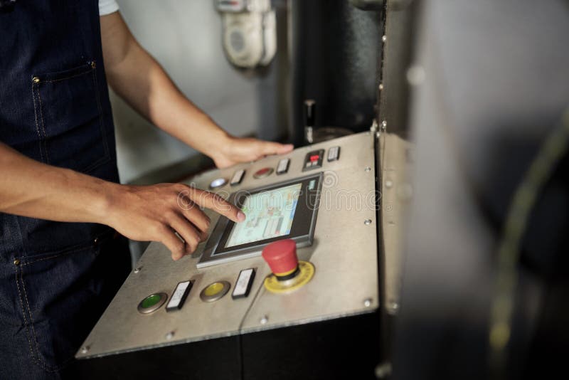 Man Working on Machine Equipment Stock Image - Image of machinery ...