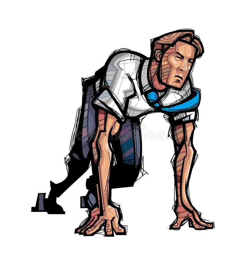 Close-up of man stock vector. Illustration of bending - 36210508