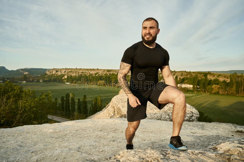 Close Up of a Man Climbing the Mountain Stock Image - Image of hiking ...