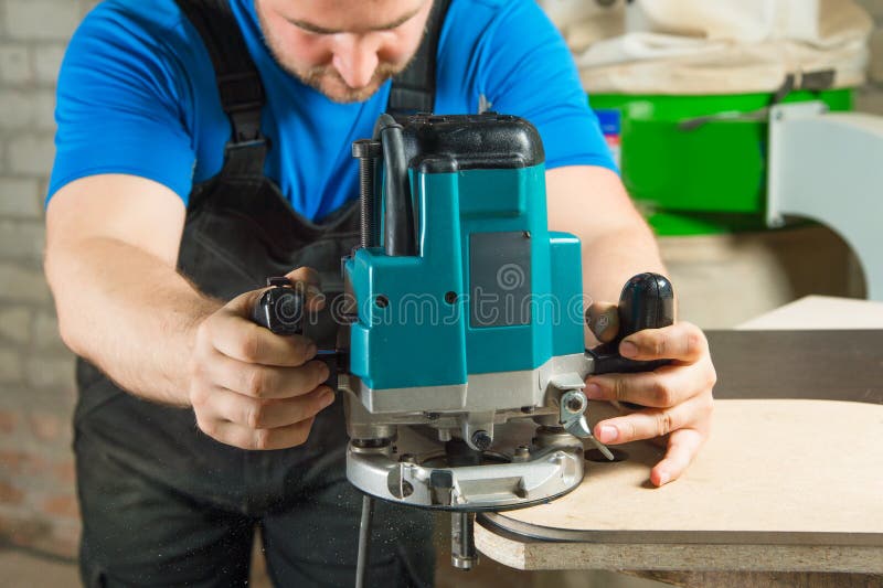Close Up Man Doing Woodwork in Carpentry Stock Image - Image of ...