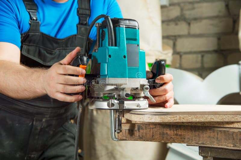 Close Up Man Doing Woodwork in Carpentry Stock Image - Image of ...