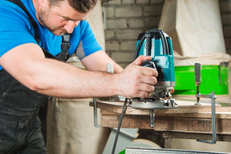Close Up Man Doing Woodwork in Carpentry Stock Photo - Image of ...