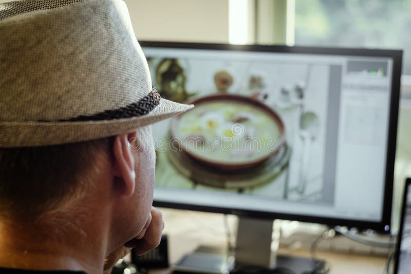 Close Up of a Man Editing a Photograph in His Studio at Home Stock ...