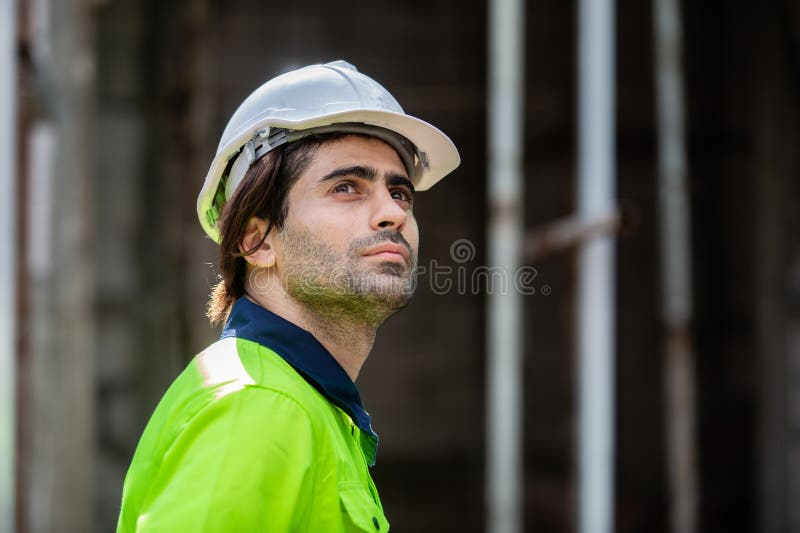 Close Up Man Engineer Builder House Construction. Male Architect ...