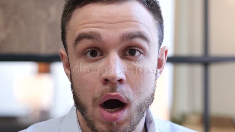 Close Up of Man Face in Shock Stock Footage - Video of astonished ...