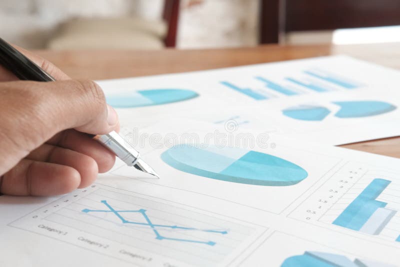 Close Up of Man Hand Analyzing Chart on Paper Stock Image - Image of ...
