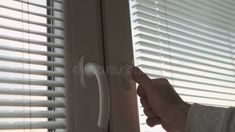 Close Up Man Hand Closing a Window after Home Ventilation Stock Footage ...