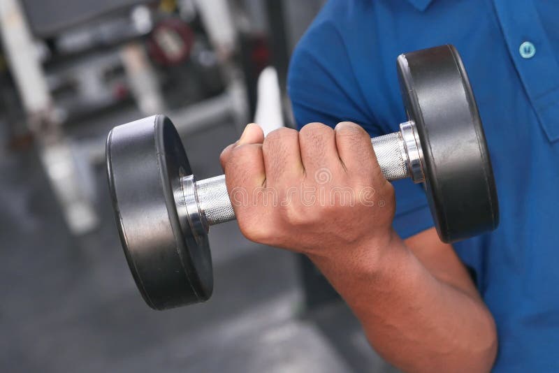 Close Up of Man Hand with Dumbbell Exercise. Stock Photo - Image of ...