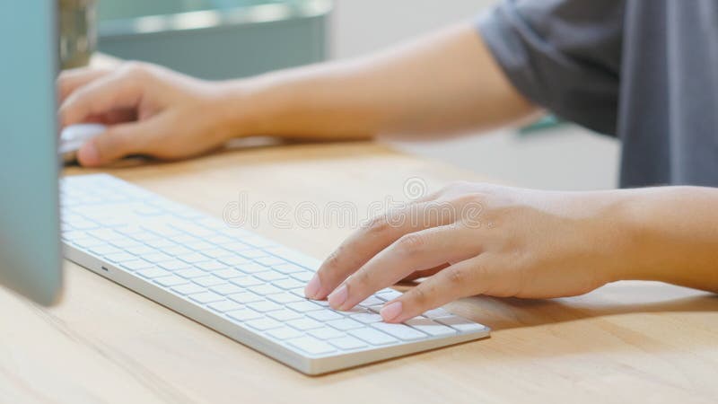 Close Up of Man Hands Typing Keyboard Computer, People and Technology ...
