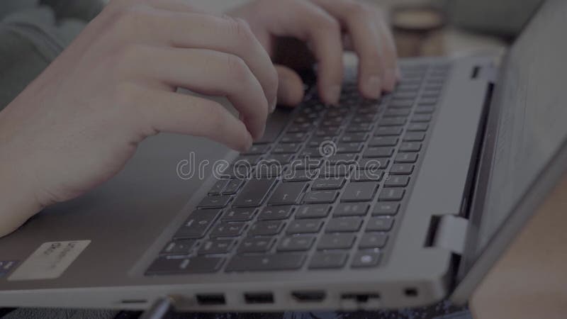 Close Up of Man Hands Typing on Keyboard. Slow Motion Stock Video ...