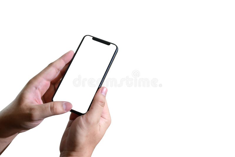 Close Up Man Hands Using Smart Phone Technology and Phone Technology ...