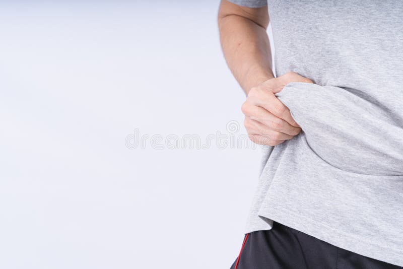 Abdomen Fat Overweight Man With A Big Belly Stock Vector