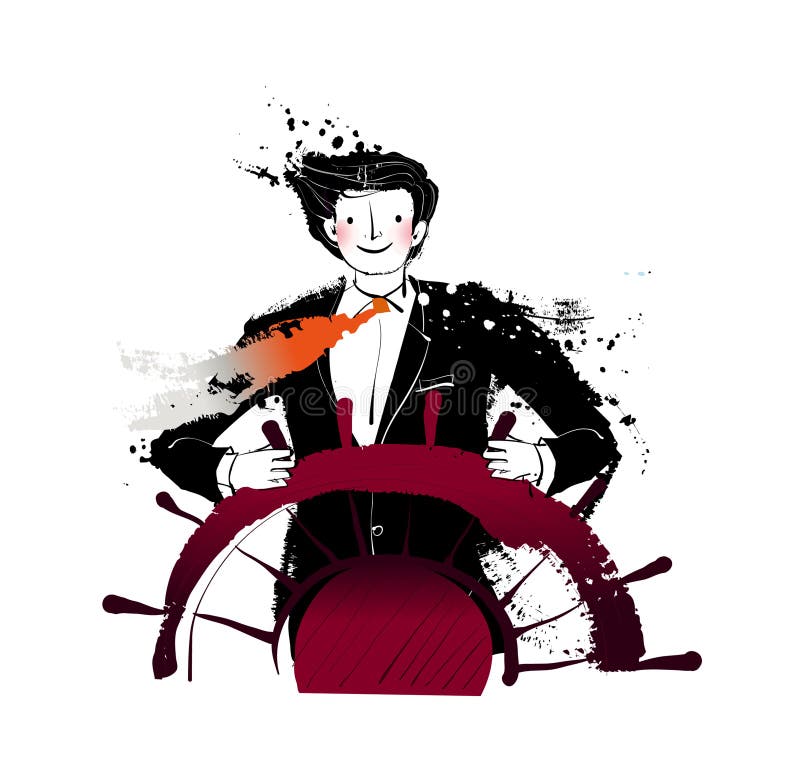 Close-up of Man Holding Steering Wheel Stock Vector - Illustration of ...