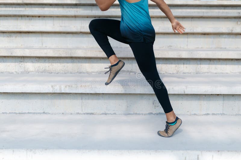 Close Up of a Man Jumping on the Stairs Stock Photo - Image of strong ...