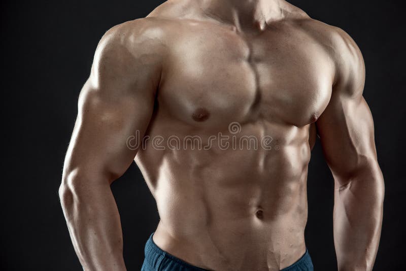 Close-up of Man Model Torso Stock Image - Image of bodybuilding, biceps ...