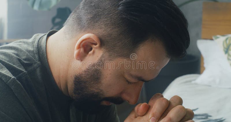 Man praying and murmuring stock image. Image of bearded - 183073927