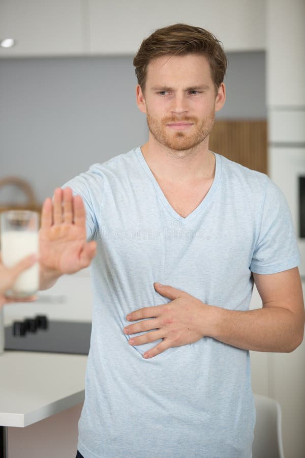 Close-up Man Refusing Glass Milk Stock Image - Image of forbidden ...
