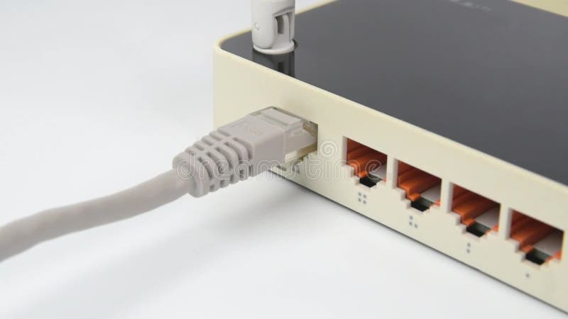 Man Connects an Internet Cable To Laptop Using an Adapter.Ethernet ...