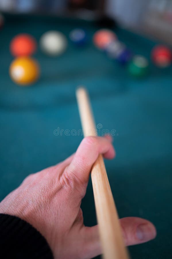 Close-up of a Man S Hand Playing Billiards Stock Image - Image of ...