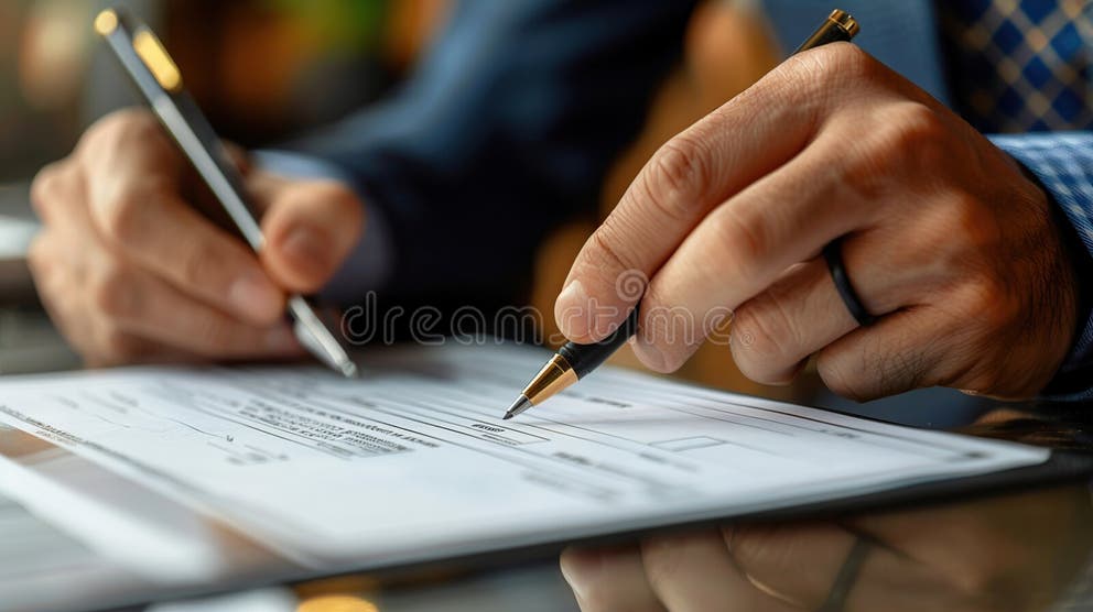 Man signing document stock illustration. Illustration of formal - 330174337