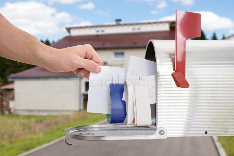 Letter in a home mailbox stock photo. Image of detail - 20990892