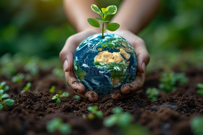 Close-up of a Man& X27;s Hands Holding a Globe of the Earth. Earth Day ...