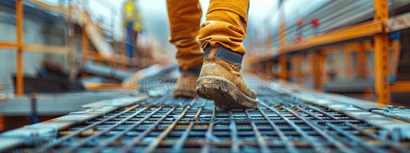 Close-up of a Man& X27;s Legs at a Construction Site Stock Image ...