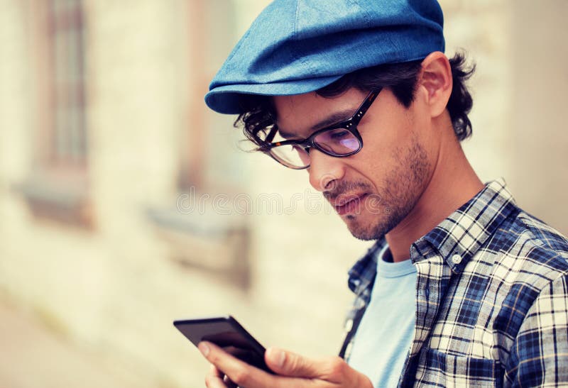 Close Up of Man Texting Message on Smartphone Stock Image - Image of ...