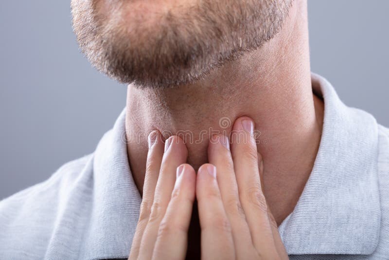 Man Having Sore Throat stock photo. Image of discomfort - 149381220