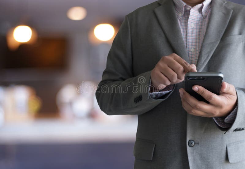 Close Up of a Man Using Workplace Using Technology New Techno Stock ...